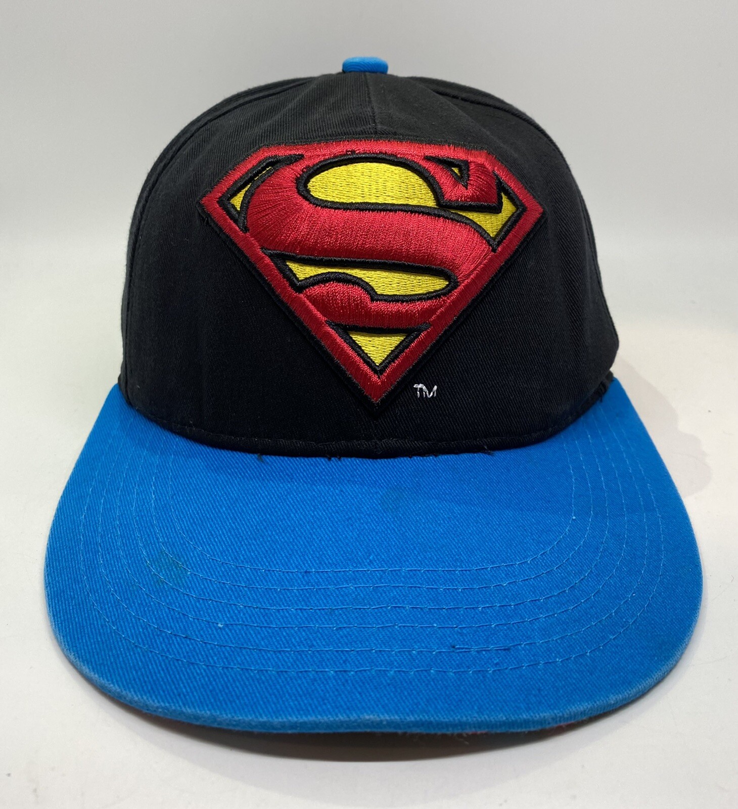 Superman Snapback Cap Hat Adult Adjudtable Black Poly Cotton | eBay