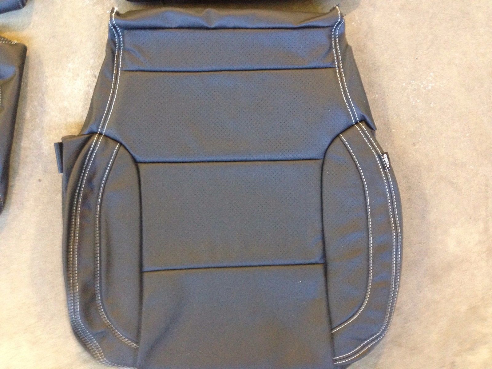 2014-2018 Silverado DOUBLE Cab WT KATZKIN Black Leather Seat Covers Kit ...