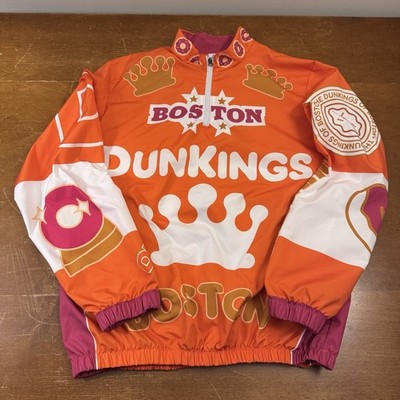 Dunkin Donuts DunKings Jacket Mens Large 1/4 Boston Track Super Bowl ...