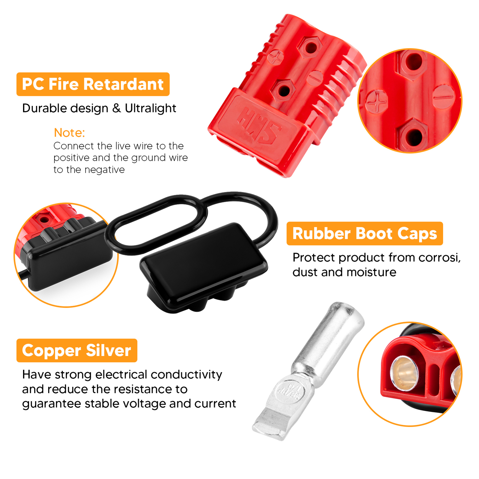 175A 50A Battery Quick Connect Wire Harness Plug Disconnect Winch ...