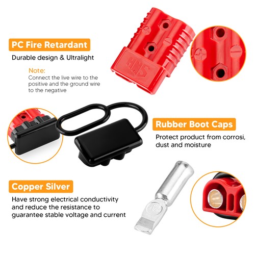 50A/175A Battery Quick Connector Kit Plug Connect Disconnect Winch ...