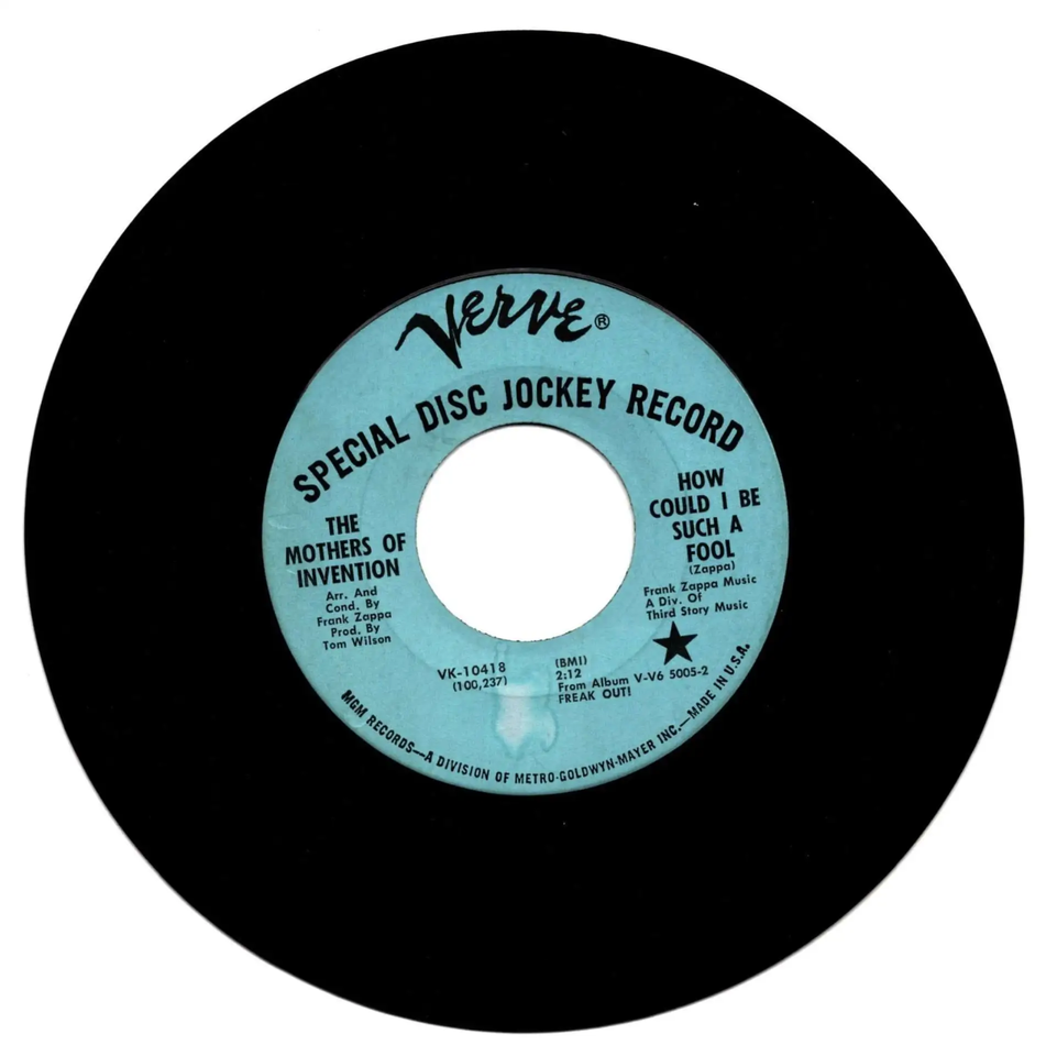 MOTHERS OF INVENTION Frank Zappa SUZY CREAMCHEESE Promo Flyer & DJ 45 ...