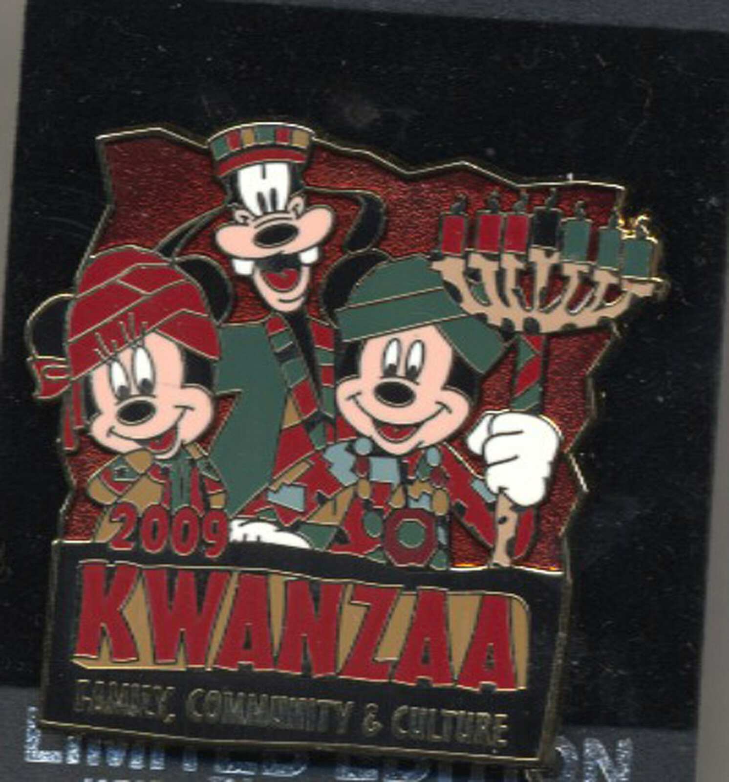 3697 DISNEY LE 500 KWANZAA PIN MINNIE GOOFY MICKEY 2009 | eBay