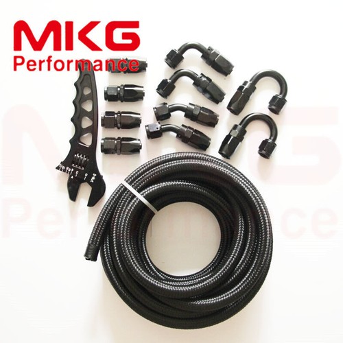 AN4 4AN 4 Steel Nylon Braided Oil Fuel Line Hose End Kit Wrench Tools ...