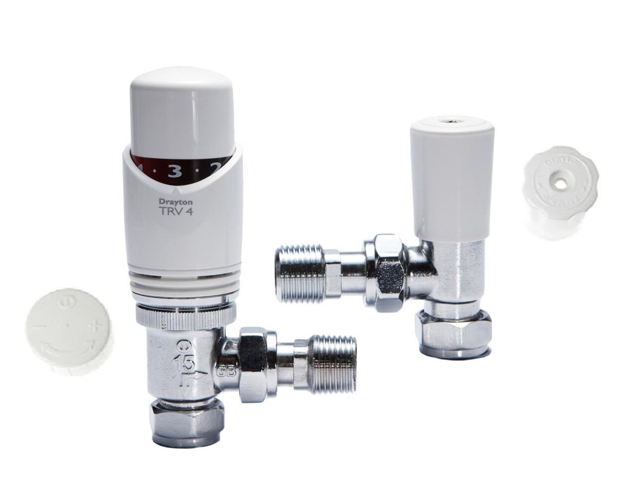 Drayton TRV4 Classic Thermostatic Radiator Valve Chrome & White or Full ...