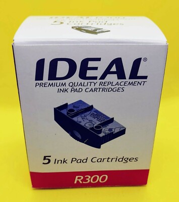 Ideal 300 Replacement Ink Pad Black Ink Box of 5 Pads | eBay