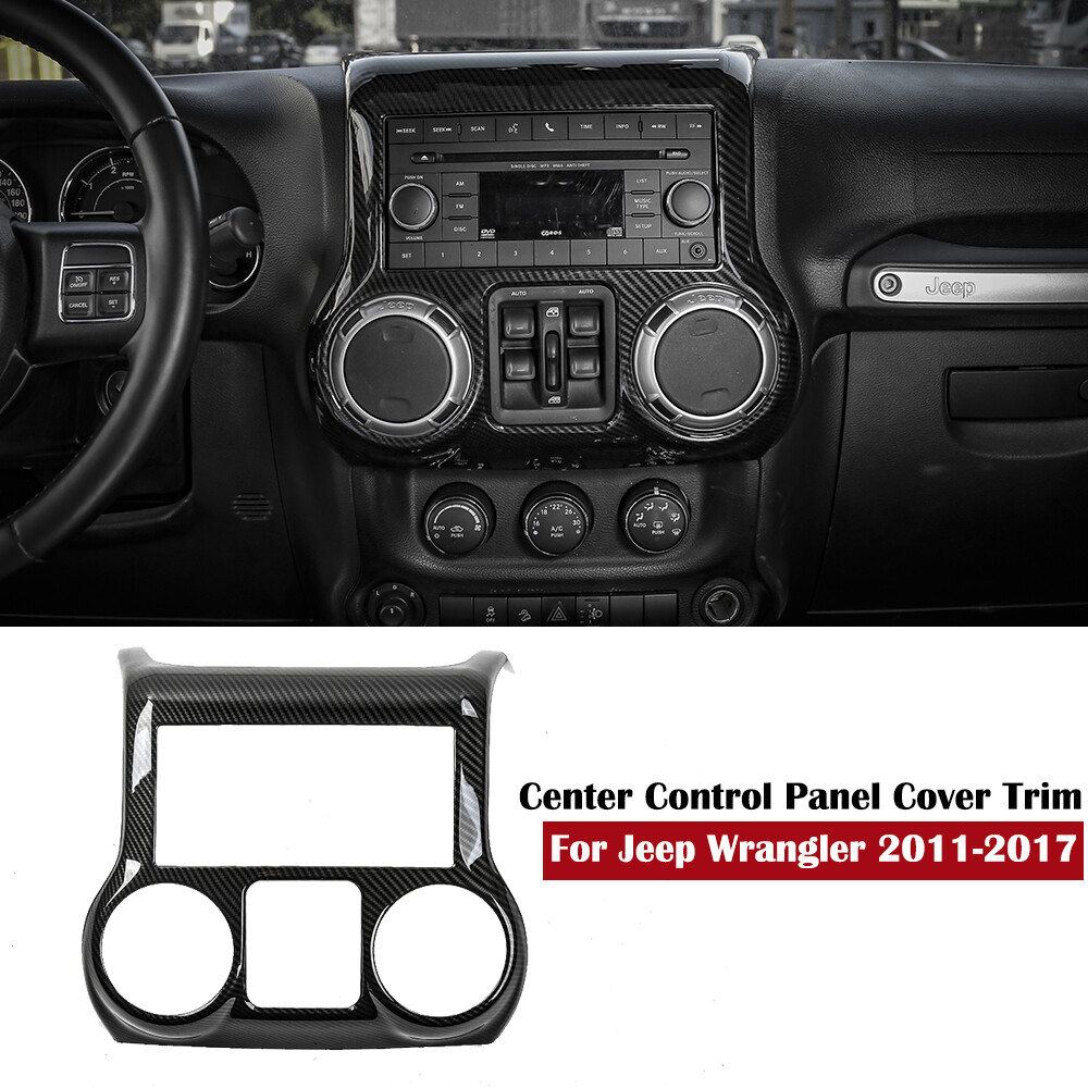 Carbon Fiber Dashboard Center Control Cover Decor Trim For Jeep ...