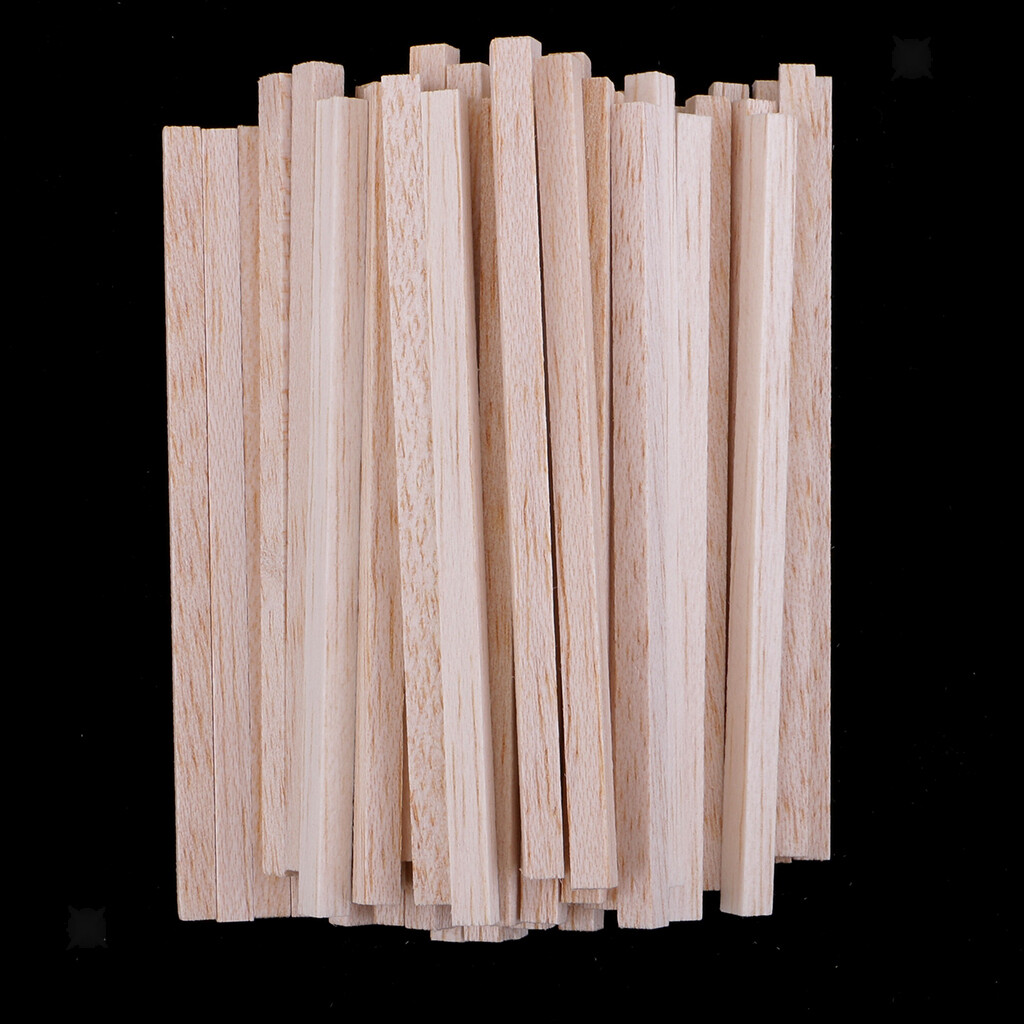 50pcs Square Wooden Craft Sticks Balsa Wood Stick for Kids DIY Craft ...