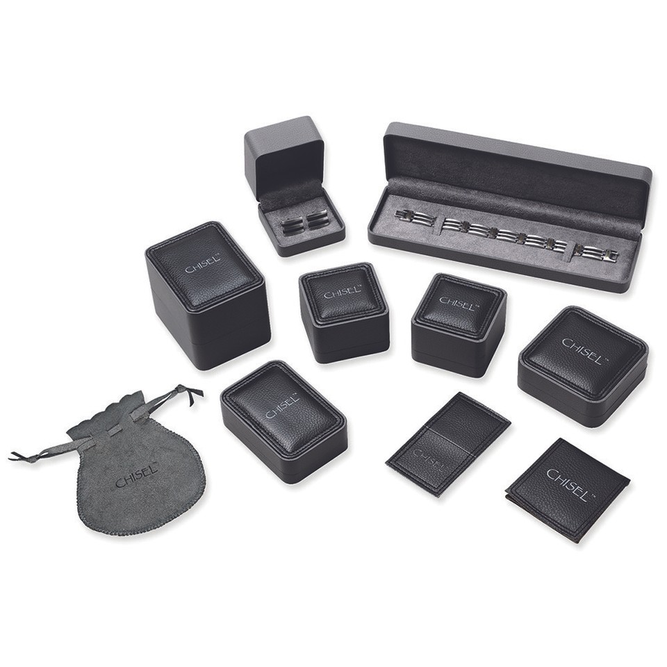 Chisel Stainless Steel IP Black Plated Moveable Shield Pendant Necklace ...