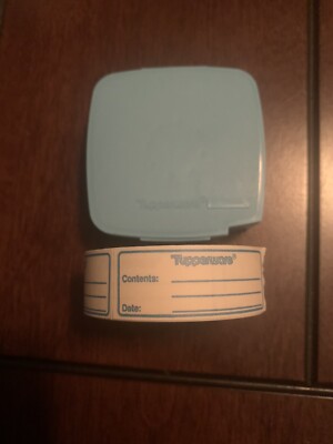 Tupperware label stickers in original dispenser light blue with labels ...