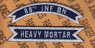 US 8th Army Command KOREA "88th INF BN HEAVY MORTAR" ~4" tab patch set ...