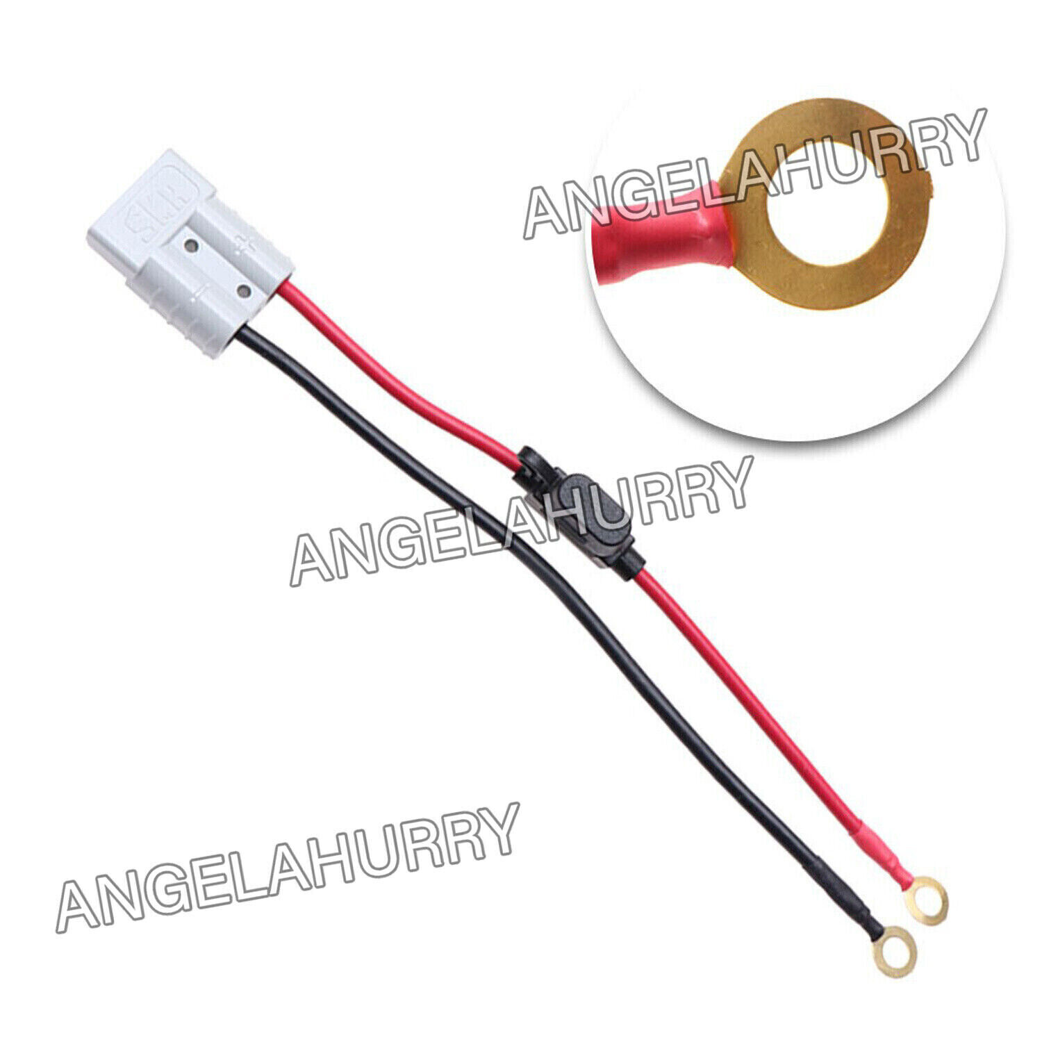 FUSED Anderson Lead 50 amp 50A plug to 8mm Lugs, 50amp cable lead 250mm ...