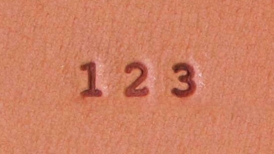 Leathercraft Numbers Stamps 4mm x 4mm 1/7" Courier Font for Leather ...