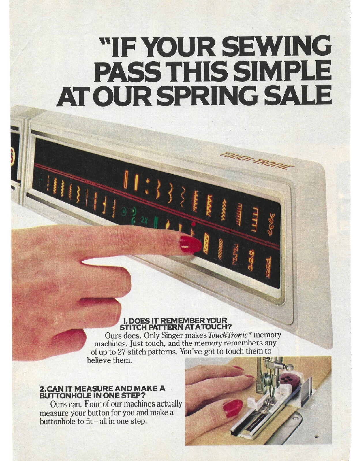 1978 Singer Sewing Machines Vintage Color Print Ad Stitch Sew Textiles ...