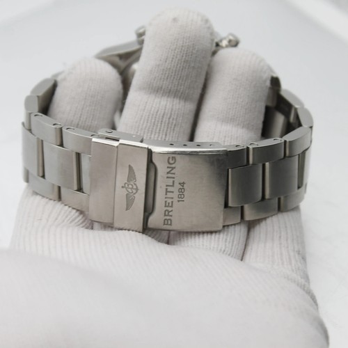 Breitling Colt Steel Chronograph White Sticks Dial Mens Watch A1338811 ...