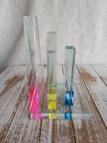 Multicolored Obelisk Prism Sculpture Object Van Teal Geometric Style | eBay