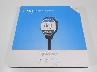 RING Solar Yard Sign Lights Up Authentic Security Surveillance New Open ...