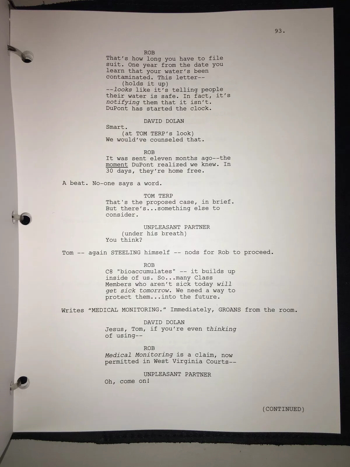 DARK WATERS WITH ANN HATHAWAY STUDIO GIFTED SCRIPT IN VELLUM BINDER | eBay