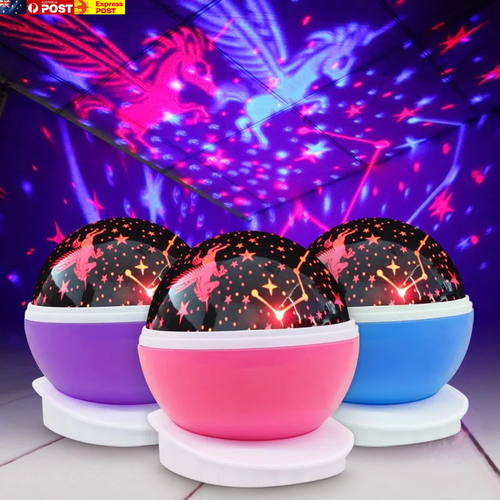 Starry Sky Unicorn Night Light Projector - USB/AA Powered 7445041958942 ...