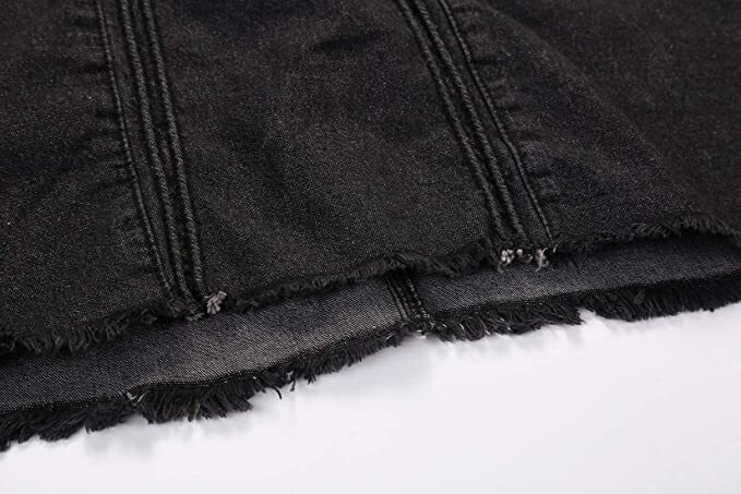 Women's Retro Elastic High Waist Frayed A-Line Maxi Denim Skirt with ...