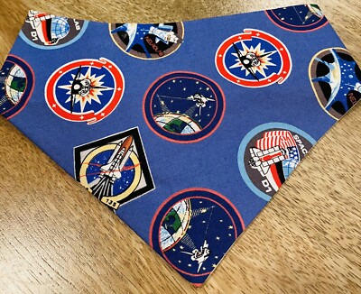 Hand Crafted NASA Space Patch Lavender Sachet Filled Dog Bandana ...