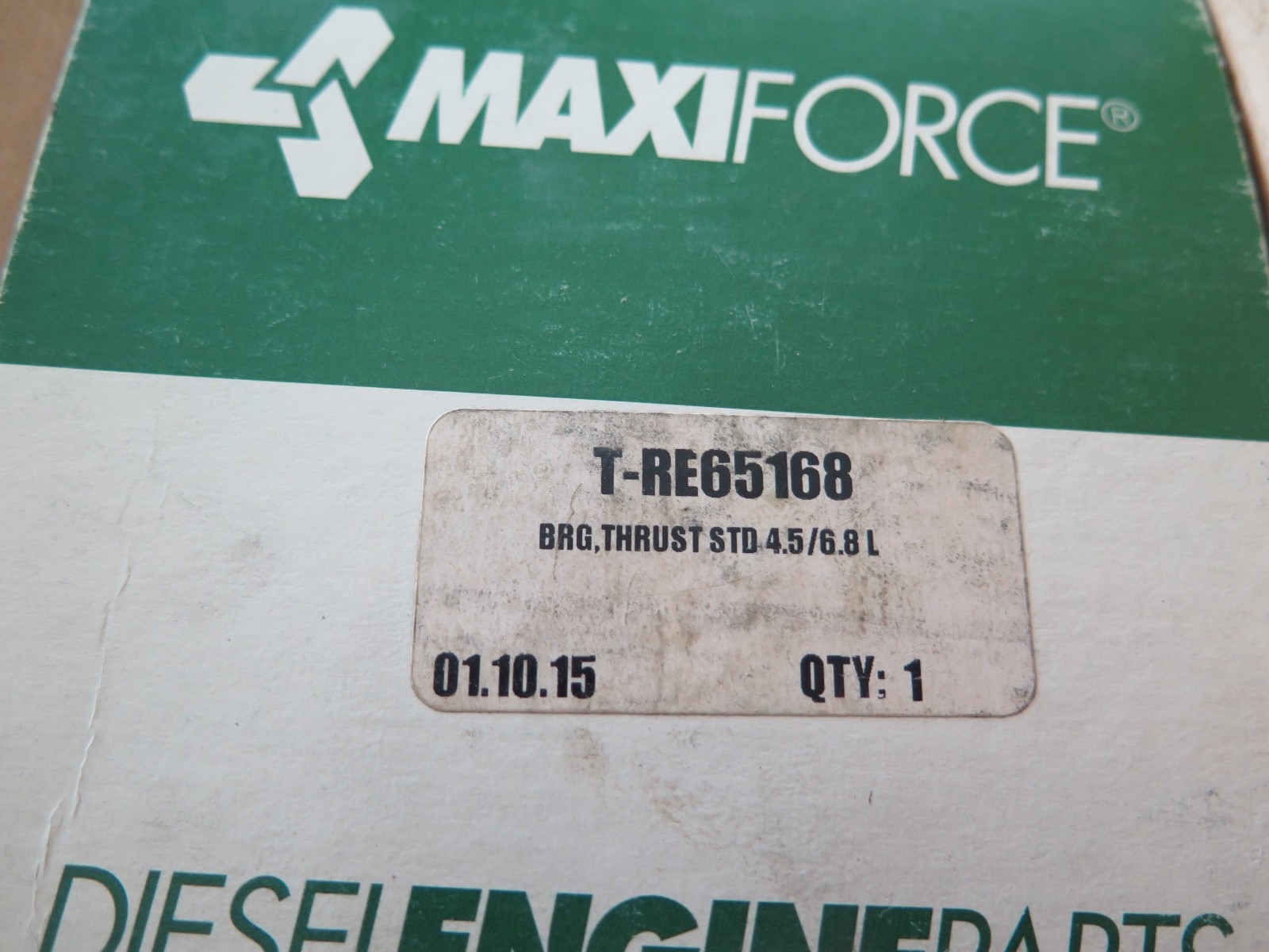 Maxiforce T-RE65168 Thrust Bearing STD 4.5 / 6.8L John Deere NOS (2C1-1 ...