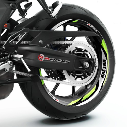 J09W L-Green Rim Decals Wheel Stickers Fit Bandit GSF 1250 13 14 15 16 ...