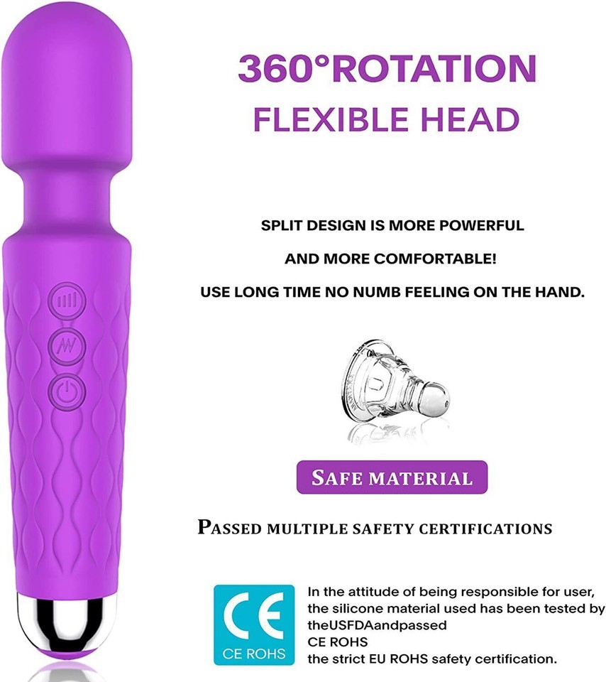 Handheld Massager 20 Speed Wand Vibrating Massage Magic Full Body ...