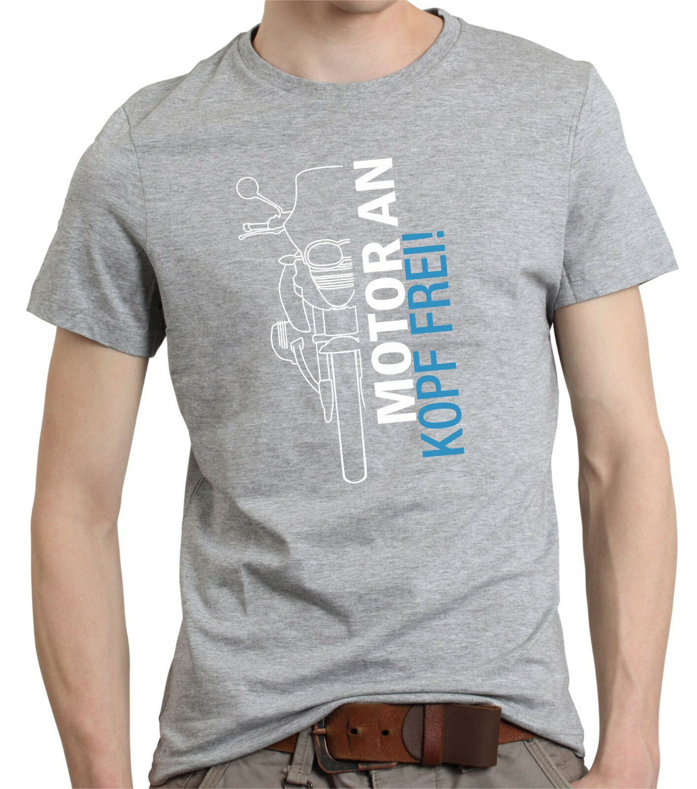 Unisex T-Shirt Motorrad lustiger Spruch MOTOR AN KOPF FREI GS ...