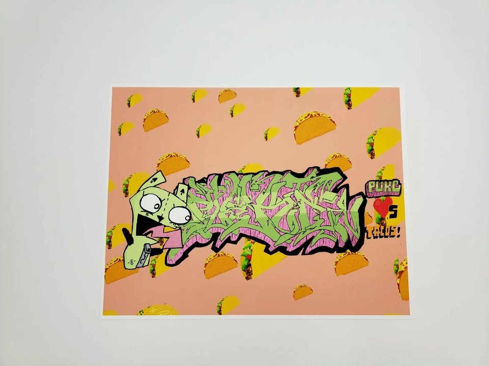 Invader zim gir Pop Art PRINT Signed Original Artwork by NY graffiti ...