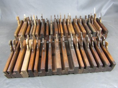 Job lot of 40 old wooden moulding & rebate planes - vintage woodworking ...