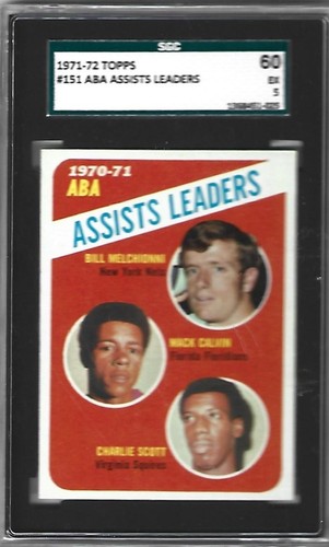 1971 TOPPS #151 ABA ASSIST LEADERS SGC 60 OR 5 EX - AWESOME CARD ...