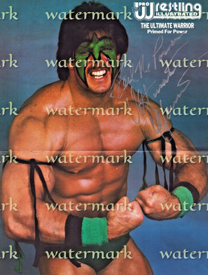 ULTIMATE WARRIOR WRESTLER & BODY BUILDER WWF REPRINT SIGNED PHOTO 8"X11 ...
