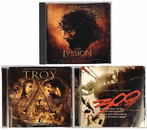 Troy, The Passion Of The Christ, 300 • Movie Soundtracks CD Lot 3 CDs ...