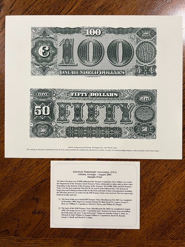 BEP Intaglio Print Souvenir Card B255 - Mint Numismatic "Money" Card ...
