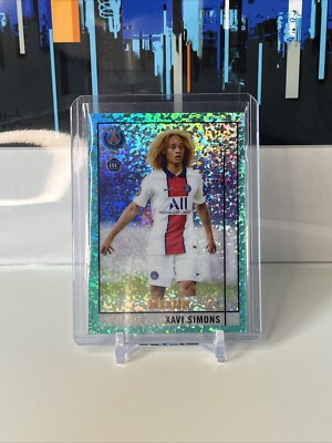 2020-21 Topps Merlin UEFA Xavi Simons Rookie RC Aqua Speckle Refractor ...