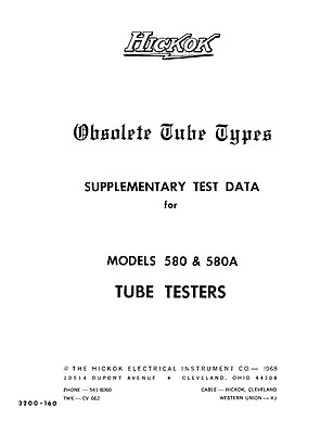 Tube Testers - Roll Chart