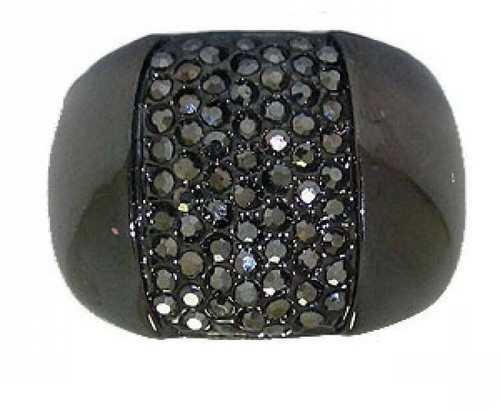 CZ Black Dome ring gunmetal hematite semi precious gemstone flat 5 6 9 10 New | eBay