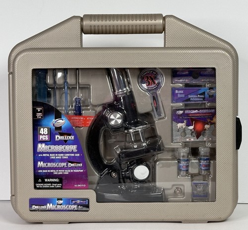NEW Deluxe Microscope Micro Science Age 8+ Carry Set Large Kit 48 ...