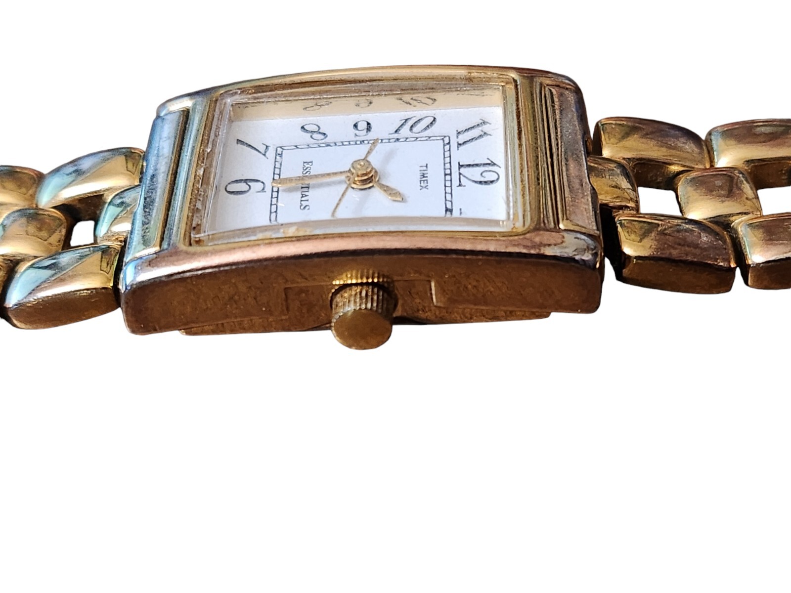 Timex Women’s Gold Tone Square Face Watch Stainless Steel Back Needs ...