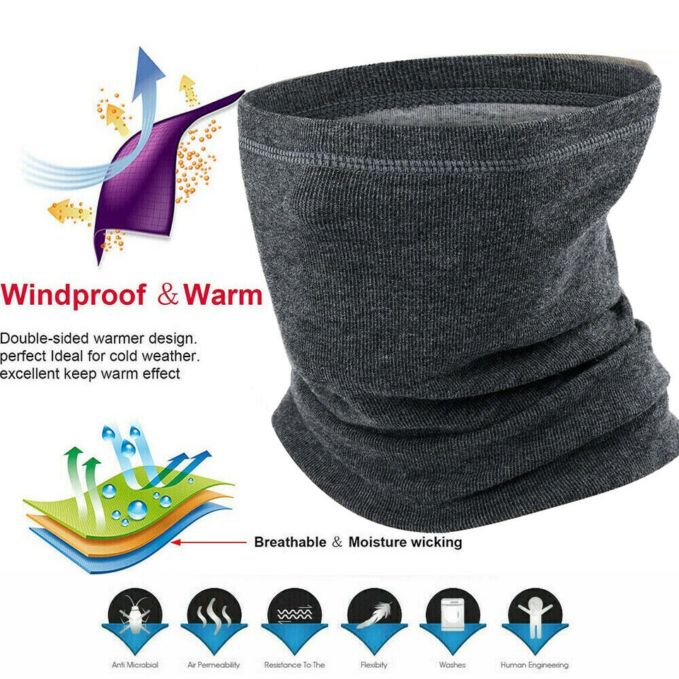 Winter Windproof Fleece Neck Warmer Gaiter Ski Face Mask Scarf for Cold ...