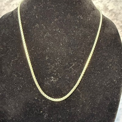 Vintage Gold Tone Textured Inverted Box Link Chain Necklace | eBay