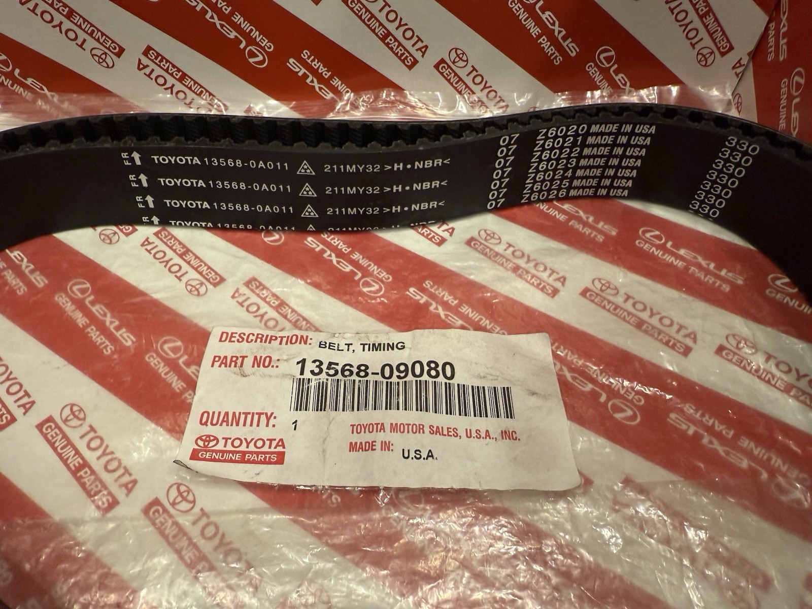 NEW OEM GENUINE TOYOTA TIMING BELT 13568-09080 2004-2009 LEXUS RX330 ...