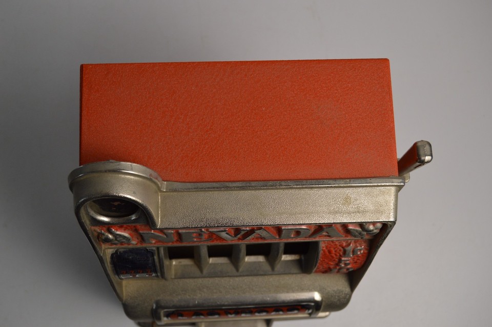 Vintage Heavy Metal Las Vegas Toy Slot Machine Bank Pull Lever 777 Coin ...