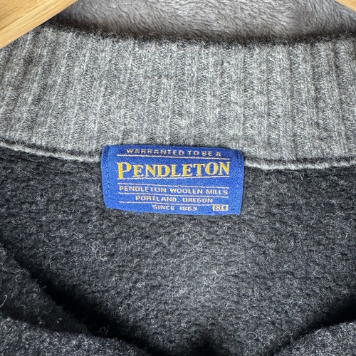 Pendleton Sweater Men XL Gray Wool Collared 1/4 Zip Work Lambs Wool Pullover | eBay