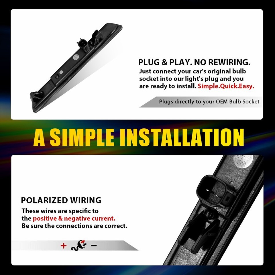 4 LED Bumper Side Marker Light For 2018-2022 Dodge Challenger Dynamic Scan White | eBay