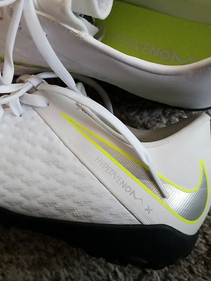 NIKE HYPERVENOM X SOCCER MEN'S SIZE 9 "SAMPLE" SHOE WHITE SILVER ...
