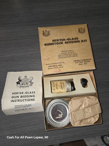 Vintage HERTER-GLASS Gunstock Bedding Kit ORIGINAL BOX Liquid Glass | eBay