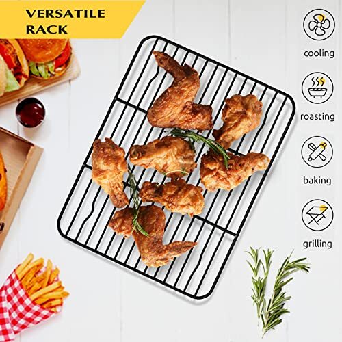 2 Pack Wire Baking Rack for Cooling Grilling Toaster Oven Rack, 9.7x7.3 ...