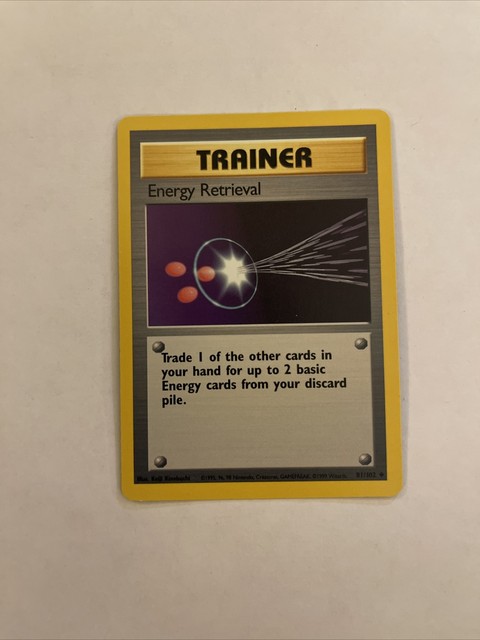 Pokémon TCG Energy Retrieval Base Set 81/102 Regular Unlimited Uncommon ...